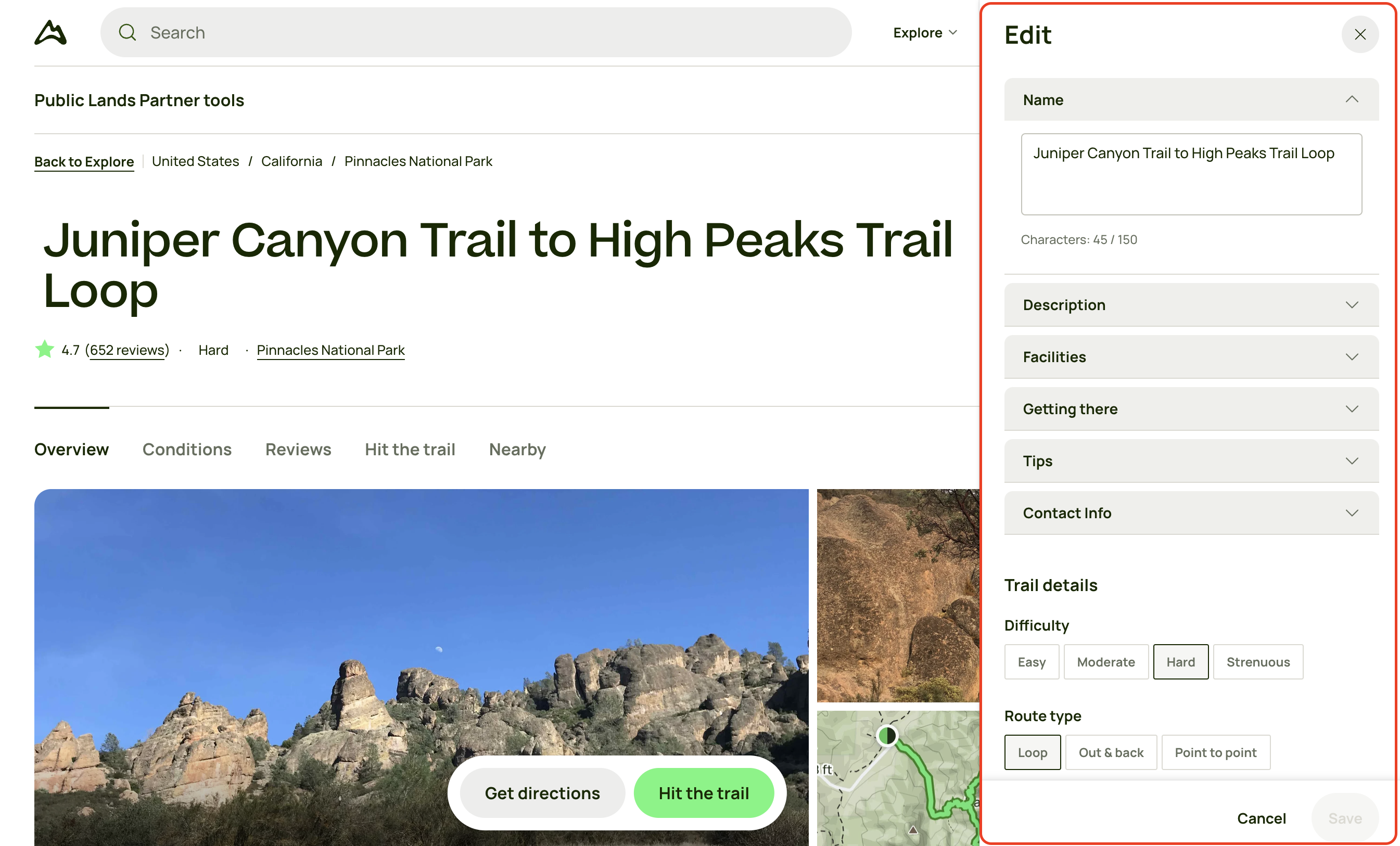 How do I use the new Trail Page Editor? – Public Lands Portal